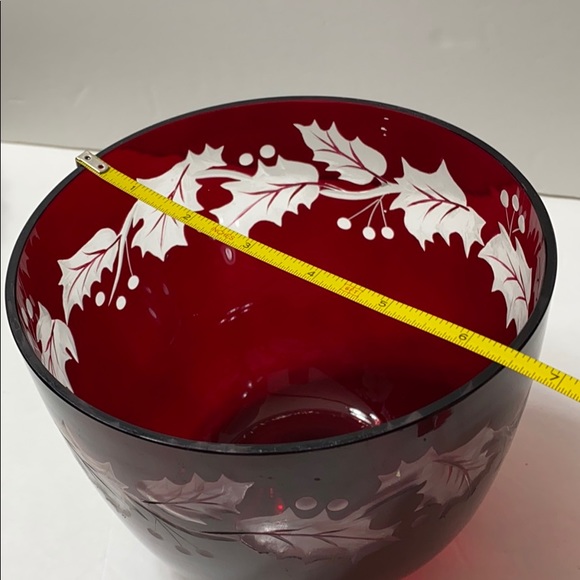 Teleflora | Holiday | Vintage Teleflora Etched Glass Ruby Red Bowl ...
